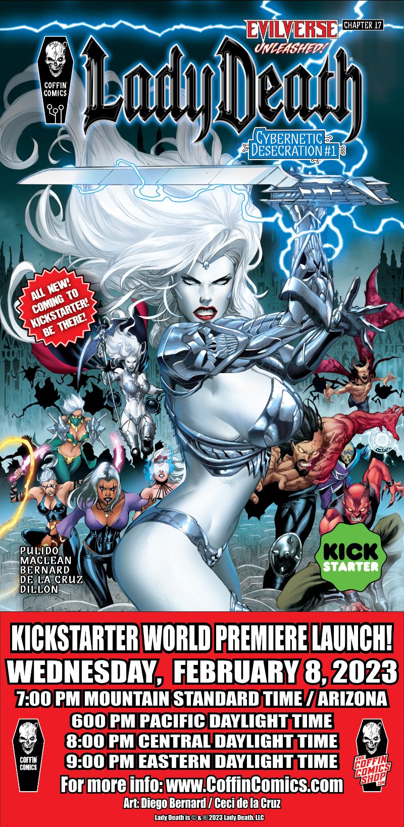 INTRODUCING: THE KICKSTARTER WORLD PREMIERE OF LADY DEATH: CYBERNETIC DESECRATION #1! - Coffin ...
