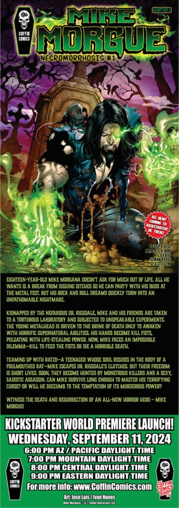 MIKE MORGUE: NECROMORPHOSIS #1 KICKSTARTER WORLD PREMIERE SEPTEMBER 11 ...